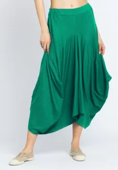 Fusta lunga in colturi, din tricot subtire de vascoza, verde ...